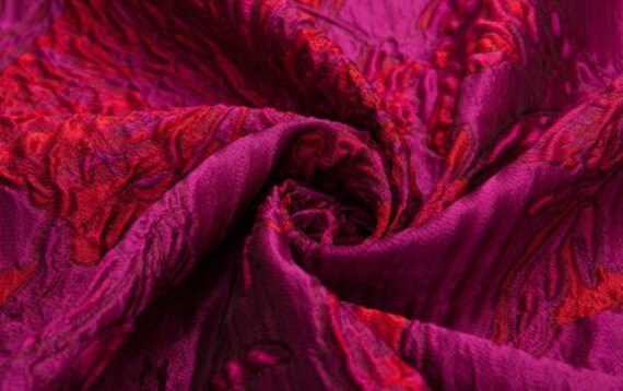 Rose Red Jacquard Fabric Fashion Jacquard Fabric by the Yard - Etsy