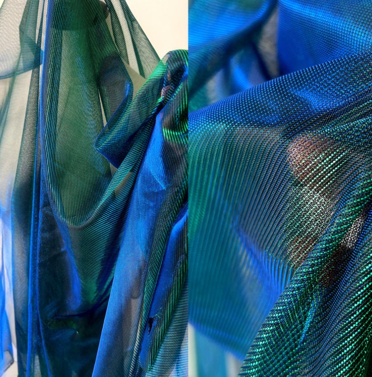 Green Blue Color Gradient Mesh Fabric Stretch Mesh Wedding - Etsy