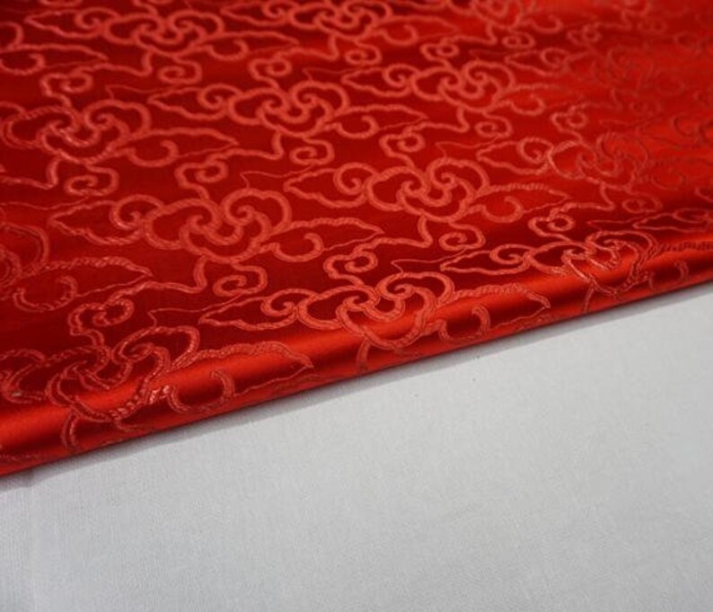 Red Color Brocade Fabric Jacquard Fabric, by the Yard - Etsy