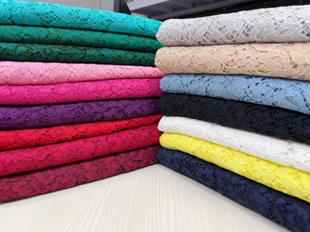 SALE, 15 Color Lace Fabric, Hollowed Out Embroidery Lace, Cotton Lace ...