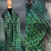Colorful Laser Peacock Feather Mesh - Hollow Perspective Lace Fabric ...