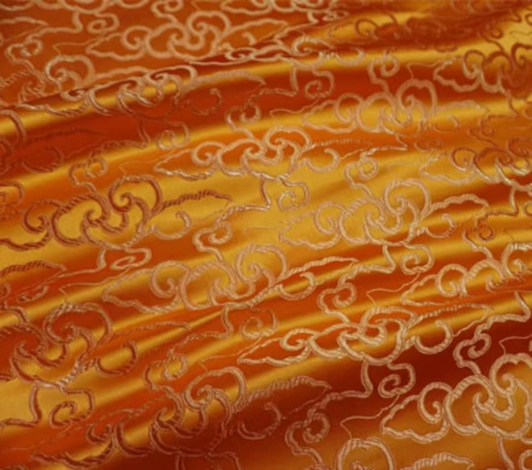 Orange Brocade Fabric, Jacquard Fabric, Cosplay Fabric, by the Yard - Etsy