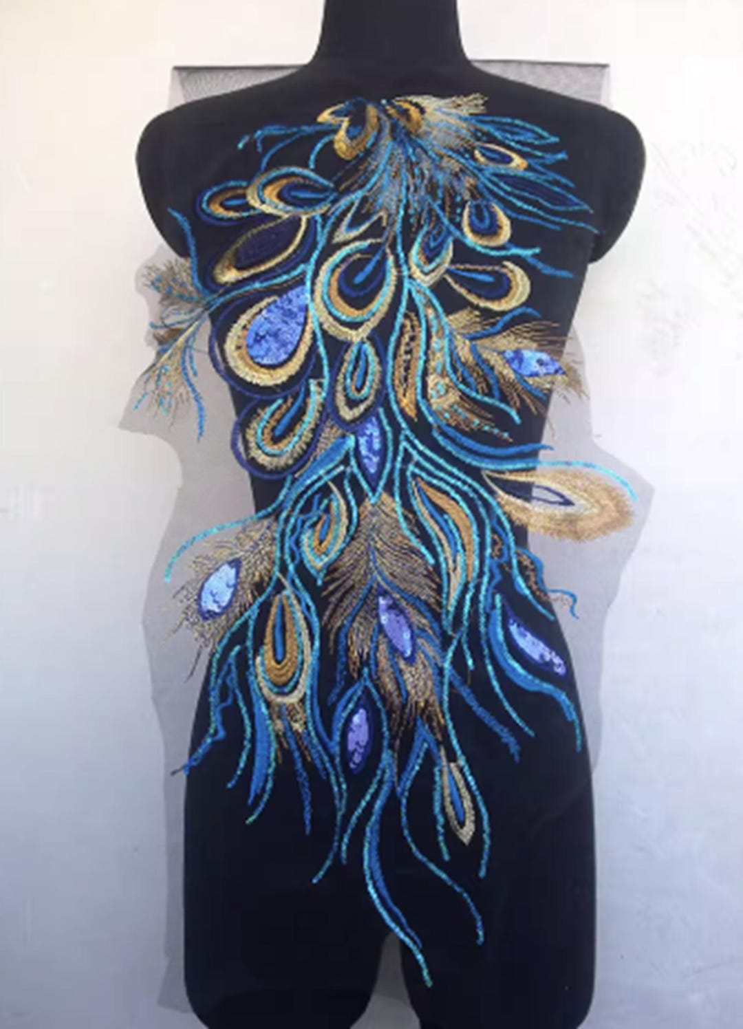 Blue Color Applique, Wedding Applique, Sequins Applique, Decor Applique ...