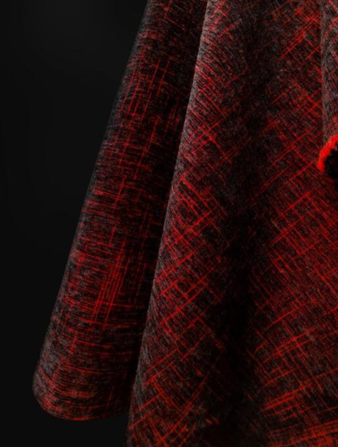 Black Red Color Jacquard Fabric, Fashion Jacquard Fabric, by the Yard ...