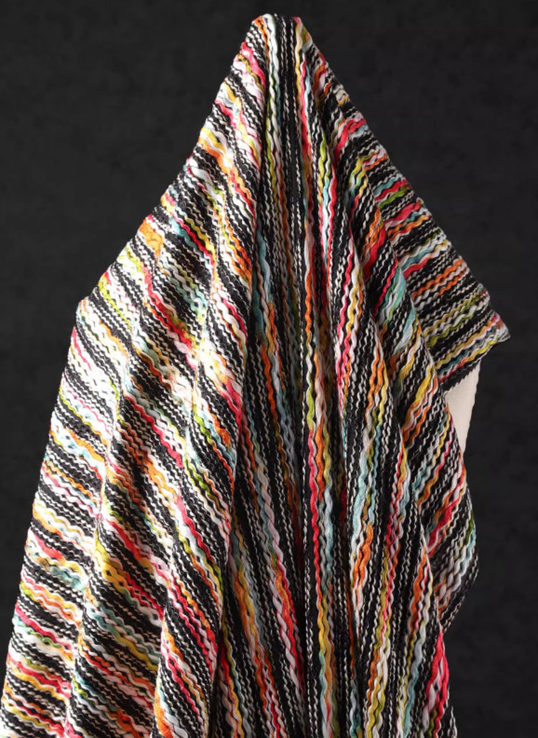 ON SALE, Tree Bark Style Fabric Orange Yellow Color Knitting Texture ...