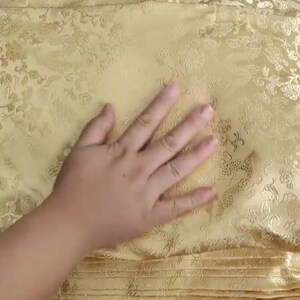 SALE, Light Gold Color Brocade Fabric With Chinese Loong Pattern ...