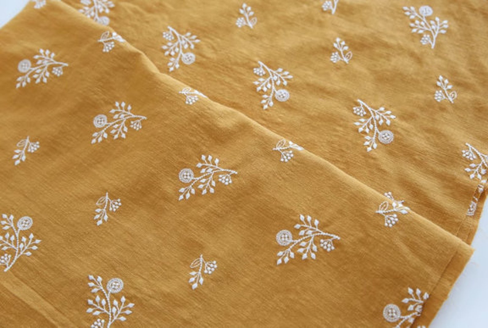 SALE Ginger Beige Pure Cotton Embroidery Fabric Cotton - Etsy