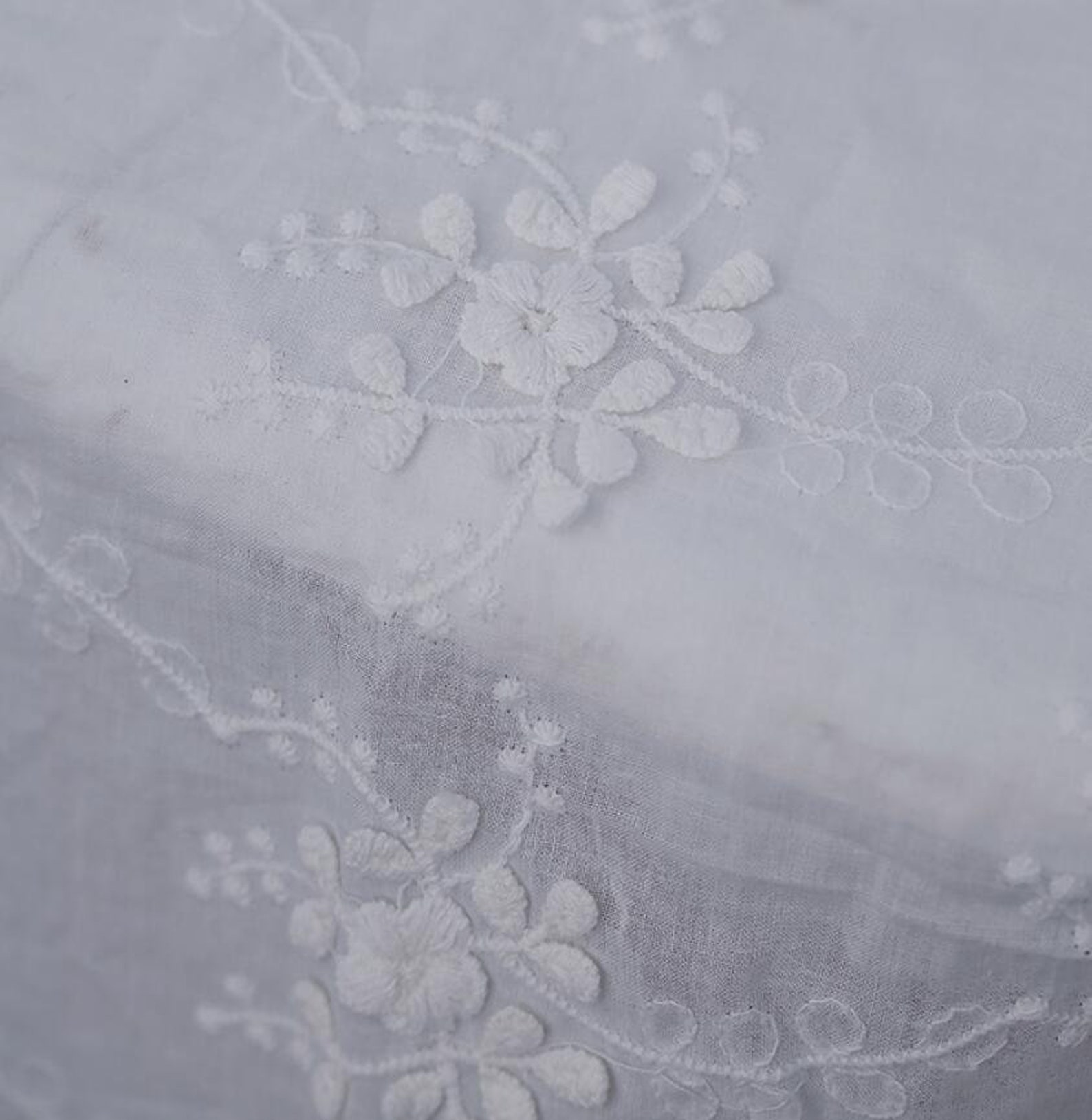 SALE Off-white Color Cotton Fabric Thin Embroidered Cotton - Etsy