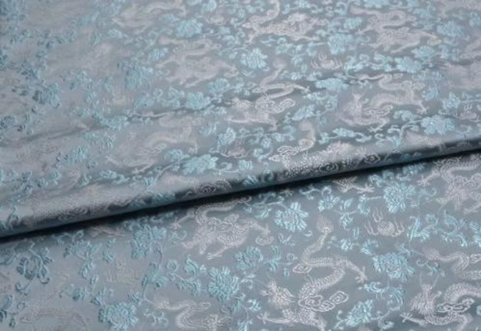 SALE, Light Gold Color Brocade Fabric With Chinese Loong Pattern ...