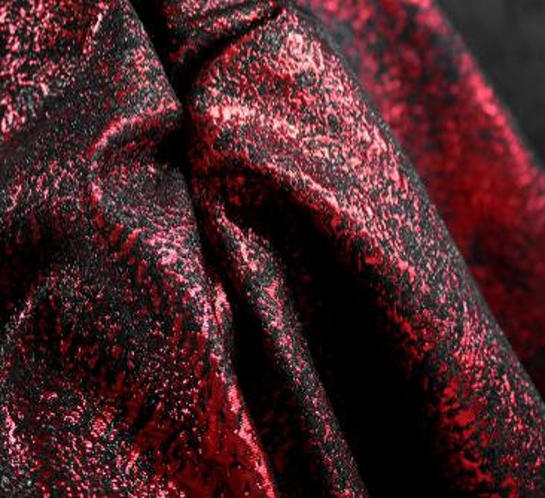 Black Red Color Jacquard Fabric, Fashion Jacquard Fabric, by the Yard ...
