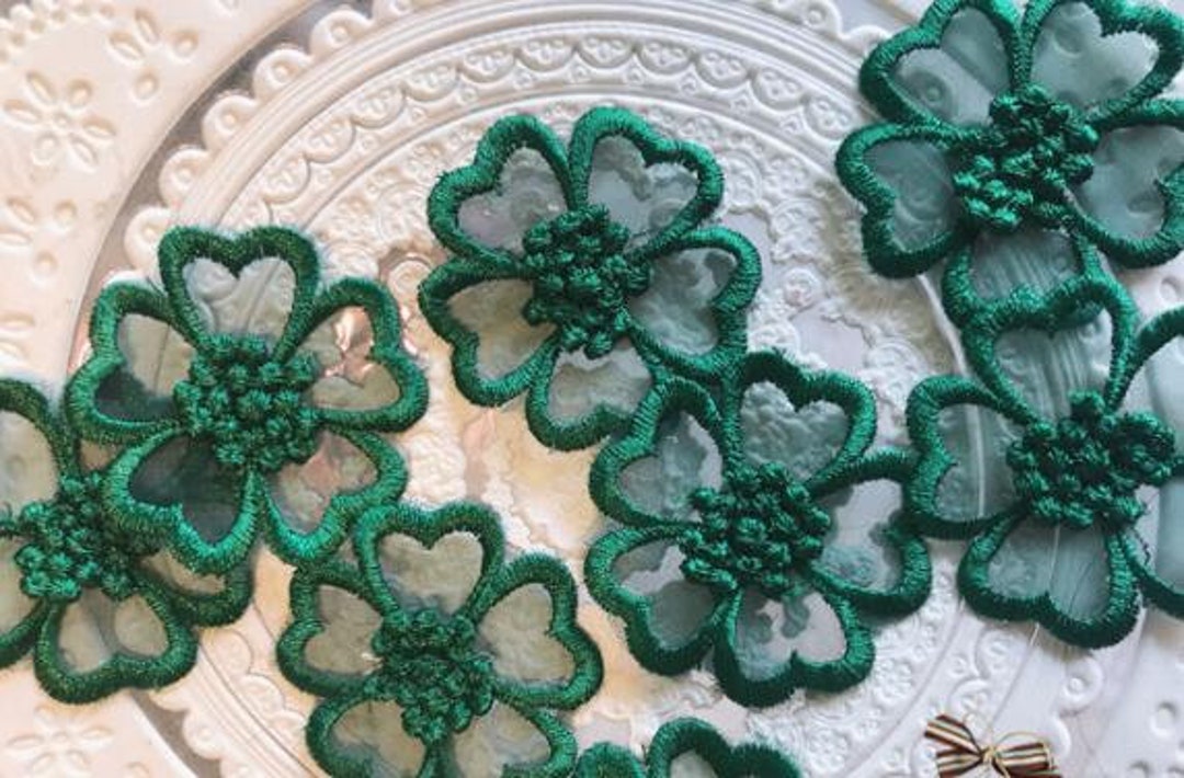 Dark Green Daisy Flower, Flower Patch, Applique, for 5 Pcs - Etsy