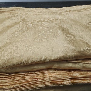 SALE, Light Gold Color Brocade Fabric With Chinese Loong Pattern ...