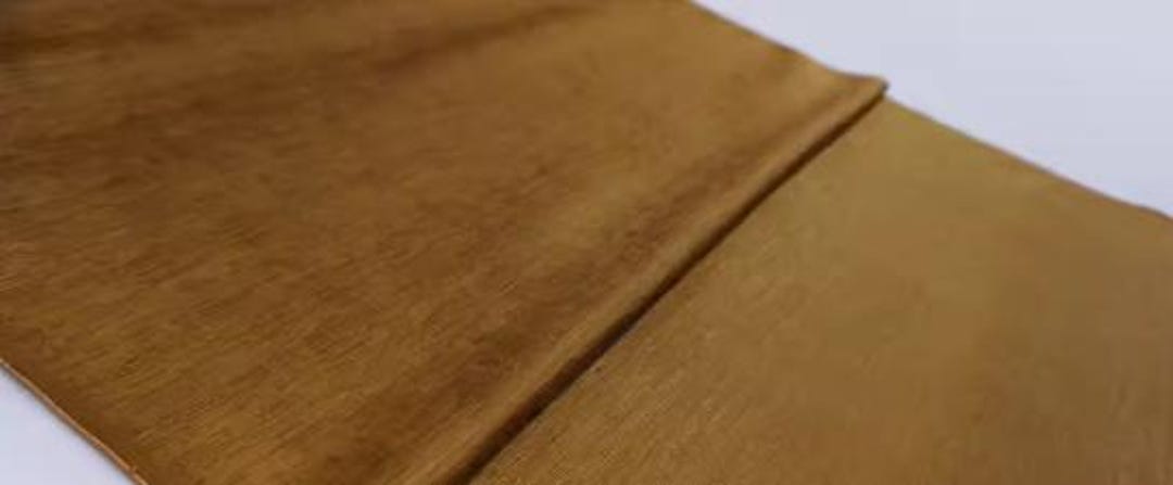Gold Brown Fabric, Antique Bronze Color Texture Brocade Fabric, Solid ...