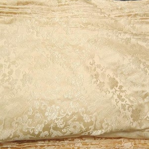 SALE, Light Gold Color Brocade Fabric With Chinese Loong Pattern ...