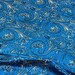 Wide Brocade Fabric, Blue Color Brocade Fabric With Flower Pattern ...
