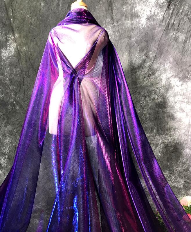Purple Color Gradient Mesh Fabric, Wedding Party Dress Fabric, Soft ...