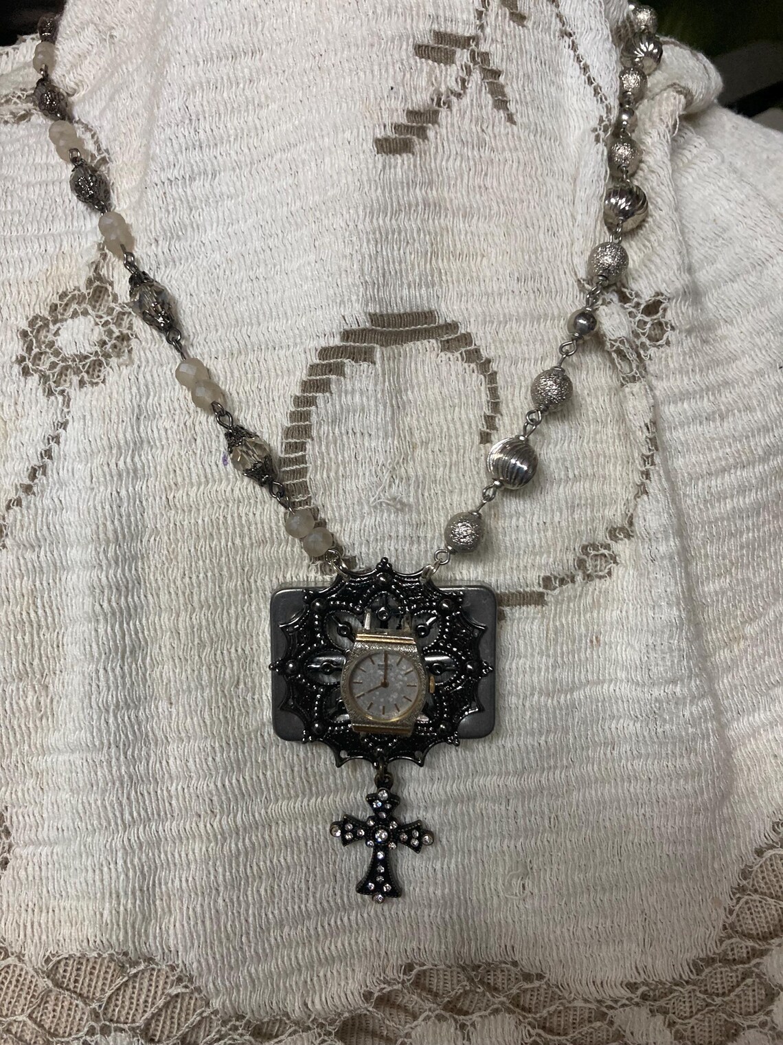 WATCH the CROSS Watch Face Vintage Assemblage Upscaled Repurposed ...