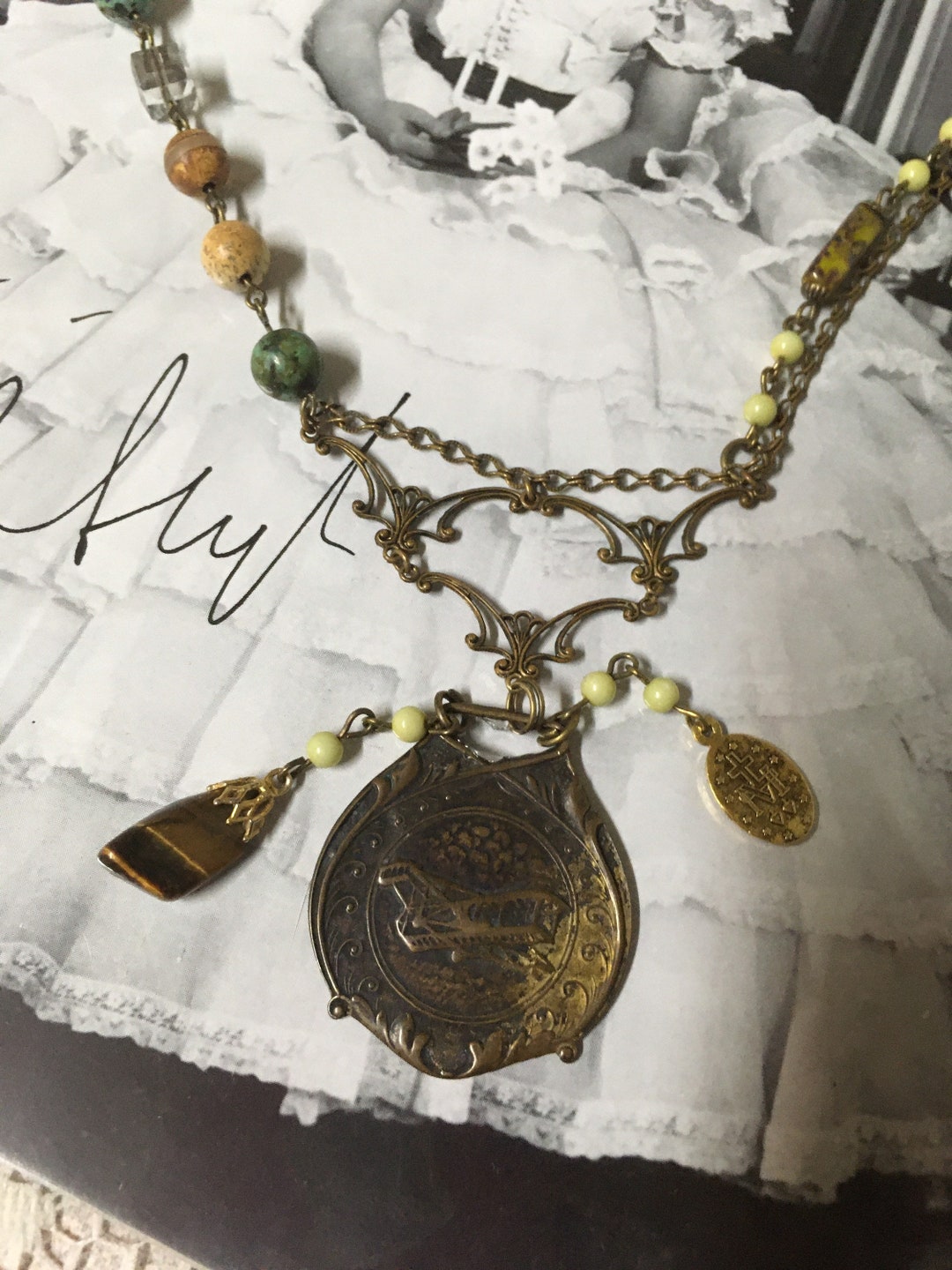 TAKE FLIGHT Vintage Assemblage Plane Watch Fob Upscaled Repurposed ...