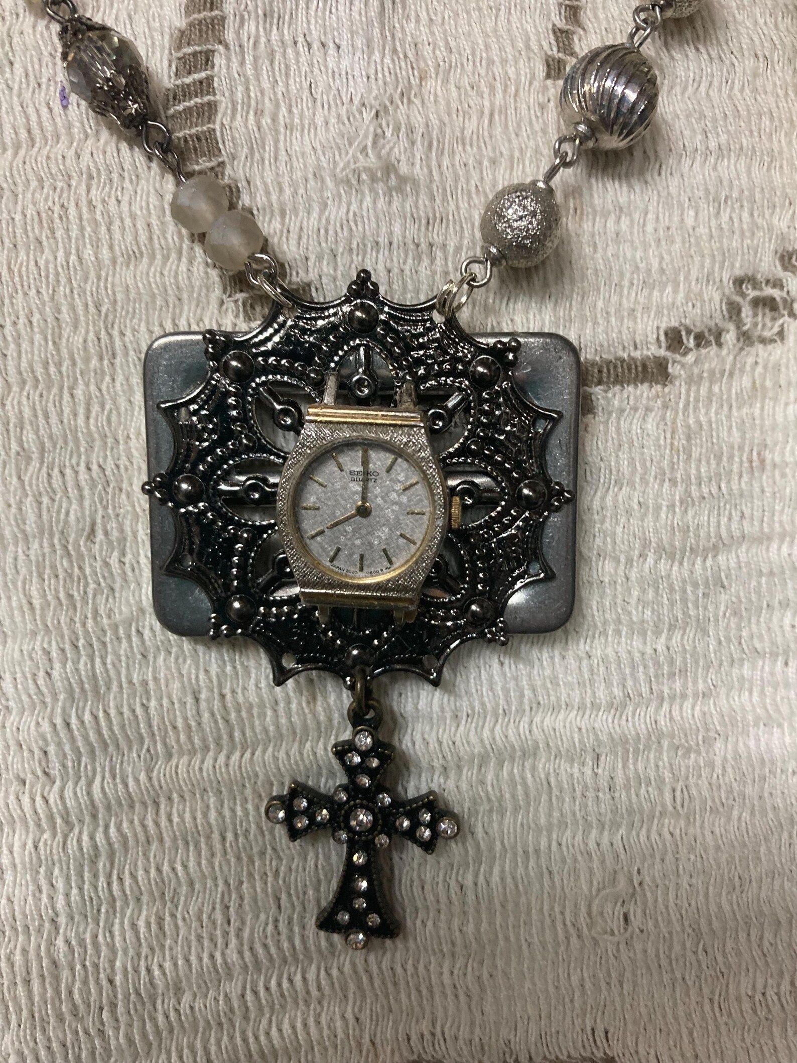WATCH the CROSS Watch Face Vintage Assemblage Upscaled Repurposed ...
