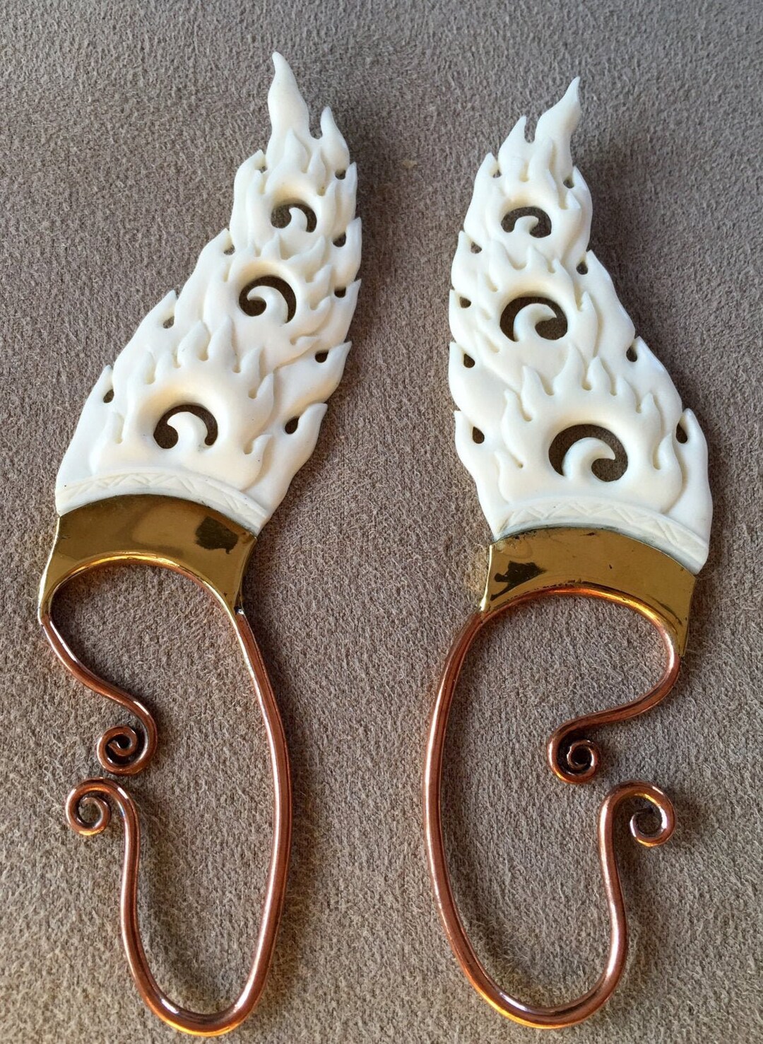 Fire Ear Cuffs - Bone - Etsy