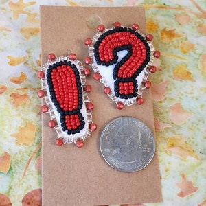Exclamation Mark and Question Mark Beaded Earrings/hand Made/bead ...