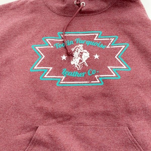 Heather Red/maroon Toolin Turquoise Hoodie - Etsy