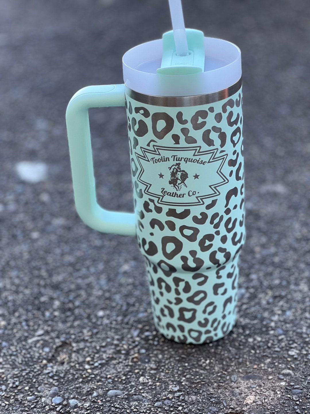 Leopard Print Engraved Stanley 30oz - “mint” - Etsy