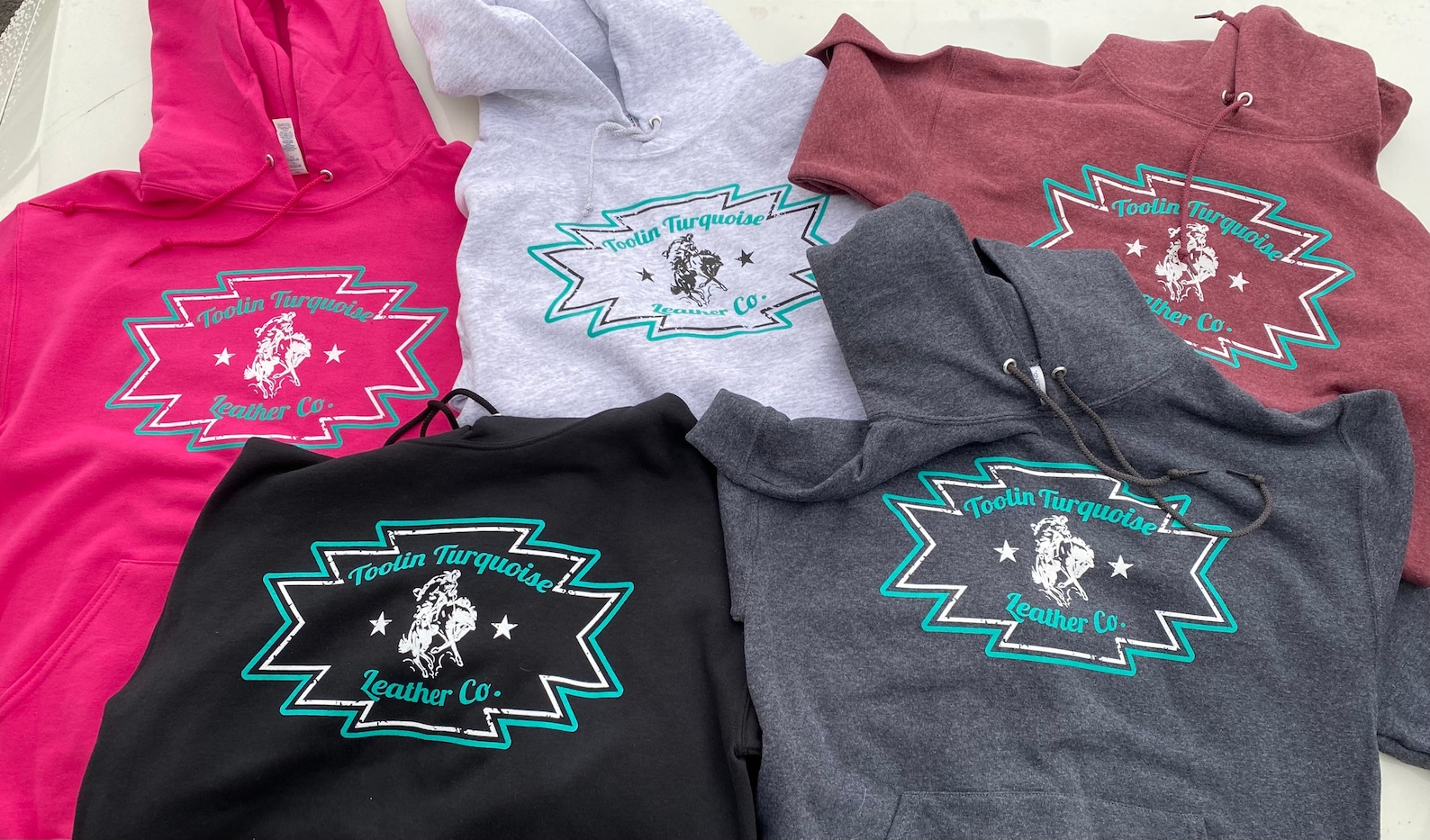 Heather Red/maroon Toolin Turquoise Hoodie - Etsy