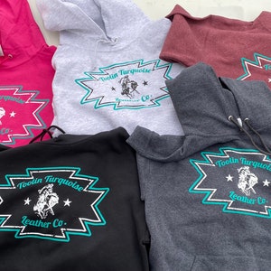 Heather Red/maroon Toolin Turquoise Hoodie - Etsy