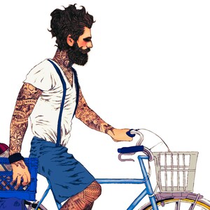 Blue Fixie - Pop Art Print - Pandora Young - Etsy