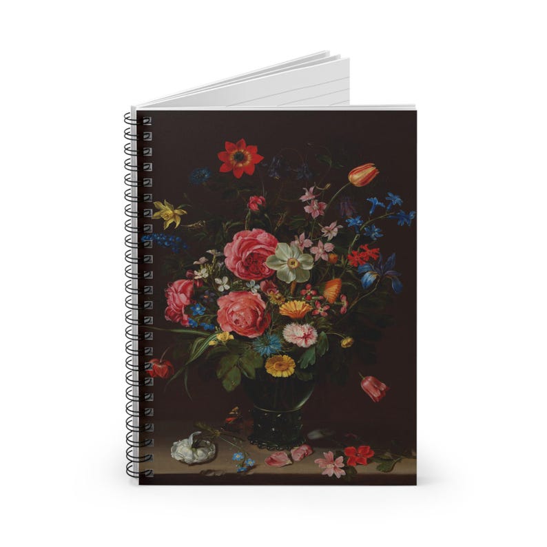 Flower Bouquet Spiral Notebook, Floral Journal, Cute Stationery, Gift ...