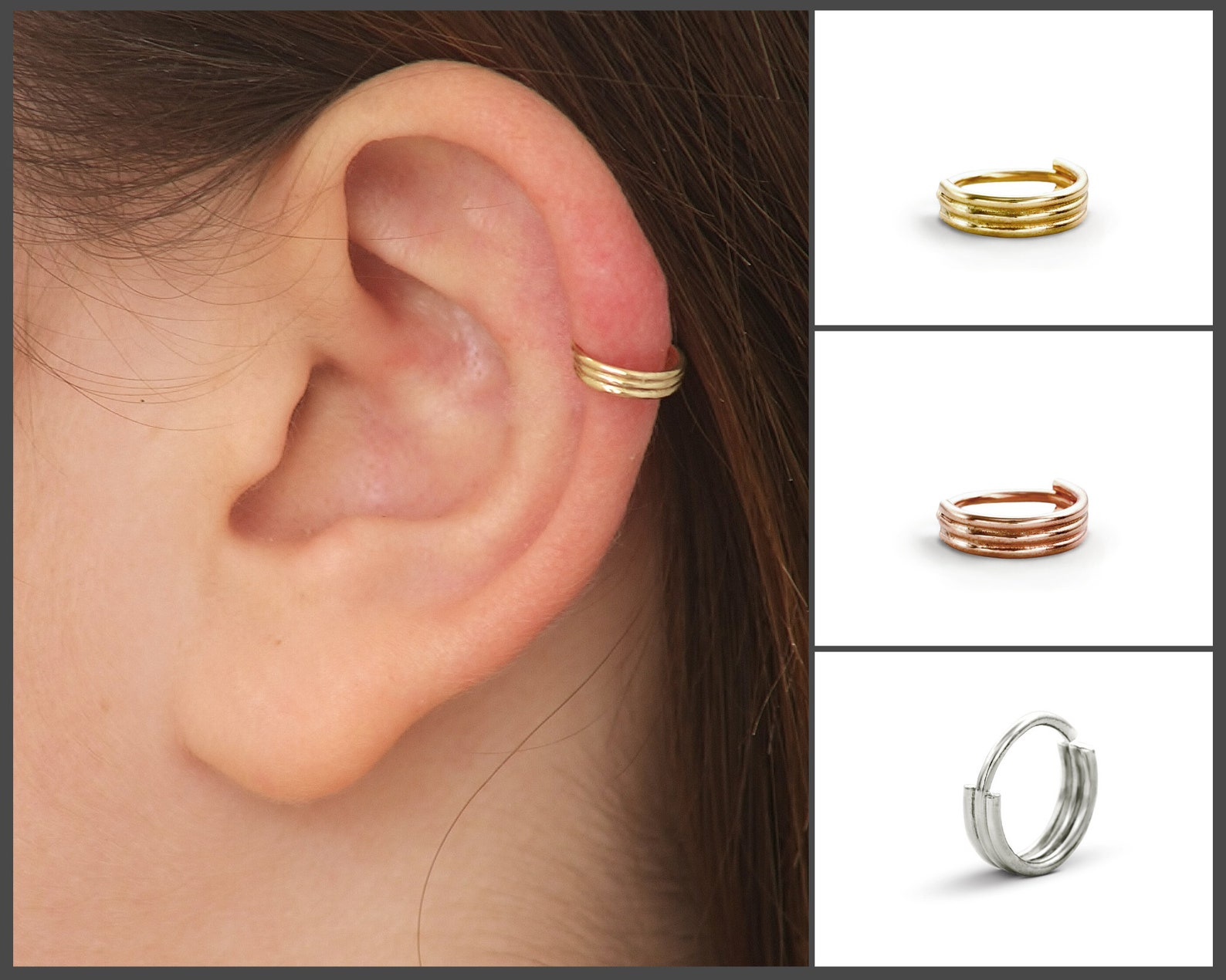 Gold Helix Ring 14k Gold Cartilage Ring Gold Helix Hoop | Etsy