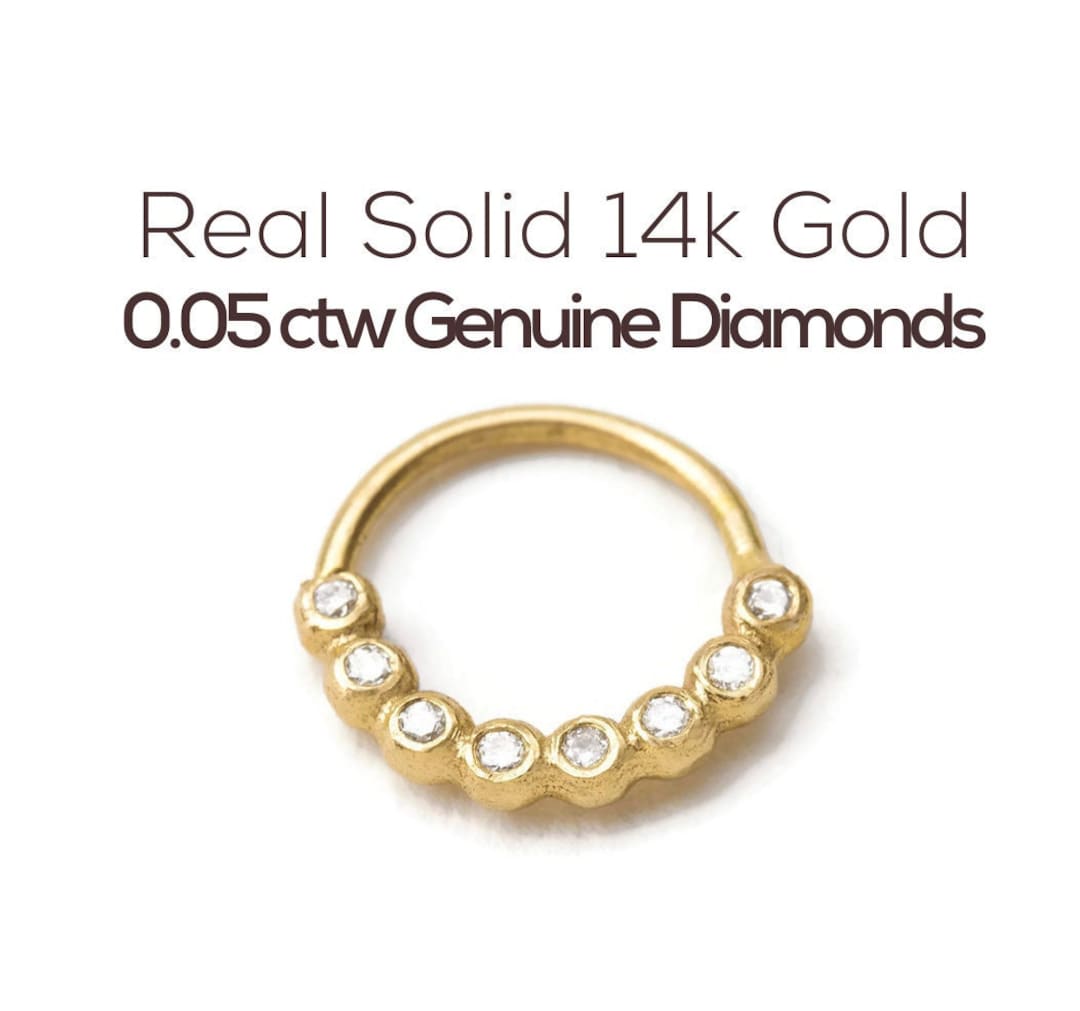 Diamond Septum Ring, Diamond Piercing, Diamond Nose Ring, Bling, High ...