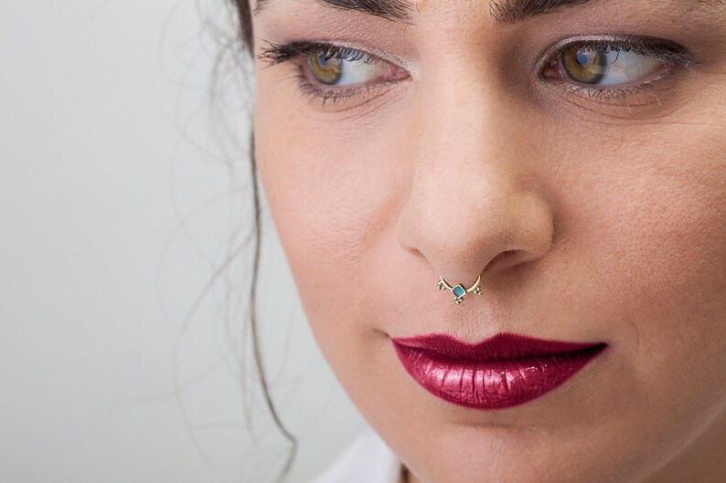 Dainty Septum Ring Gold Septum Ring Solid Gold Septum Ring - Etsy