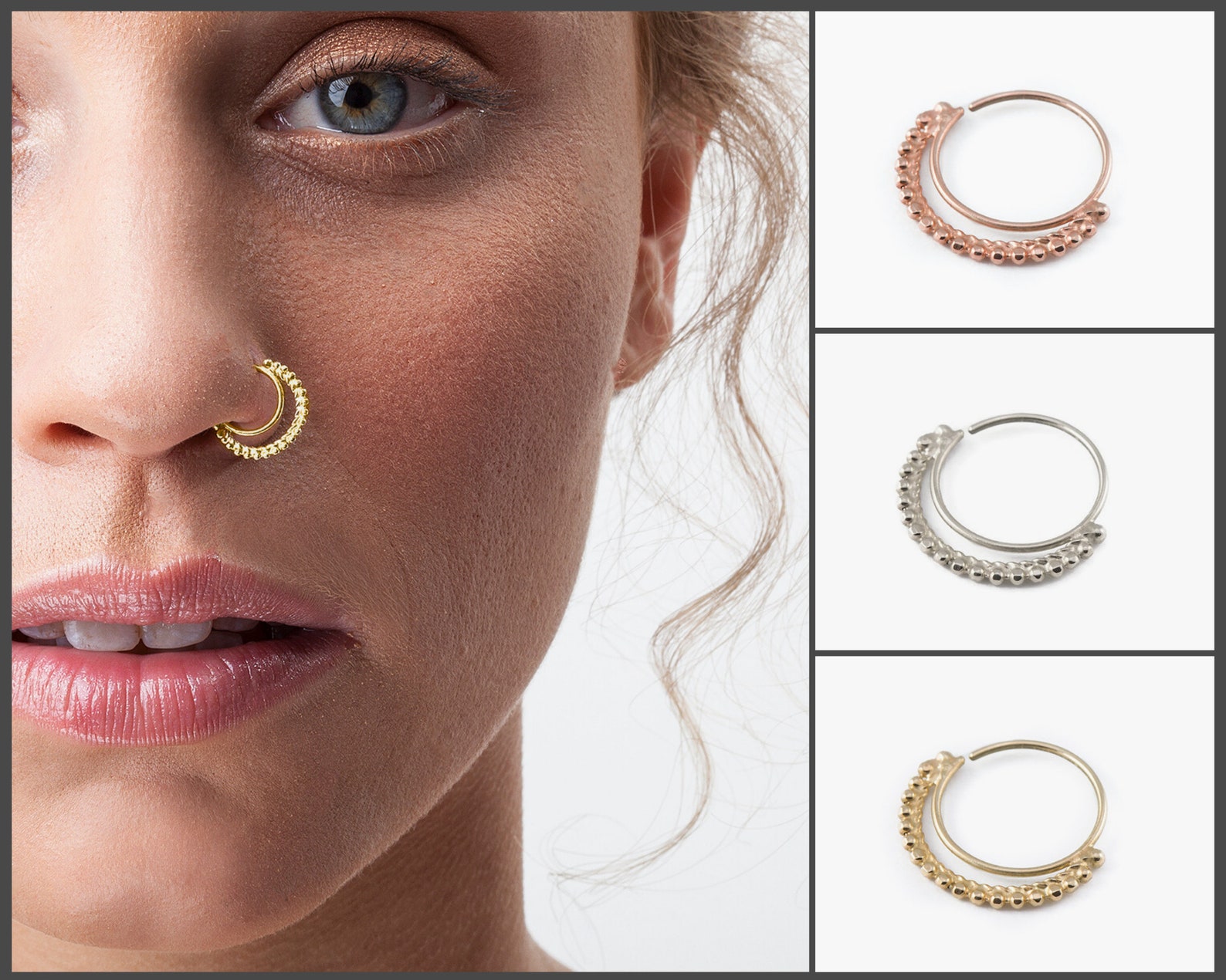 Tribal Nose Ring Indian Nose Ring Gold Nose Ring Solid Gold | Etsy