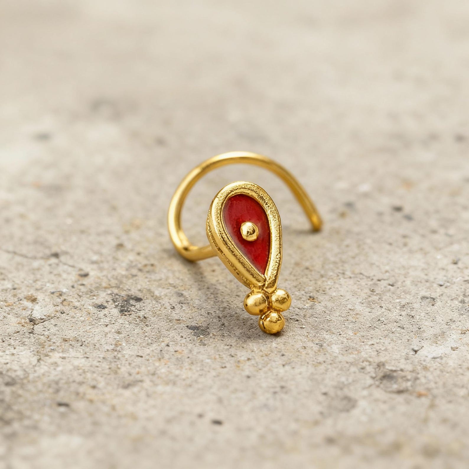 Solid 14k Gold Nose Stud: Small Indian Style Nostril Pin - Etsy