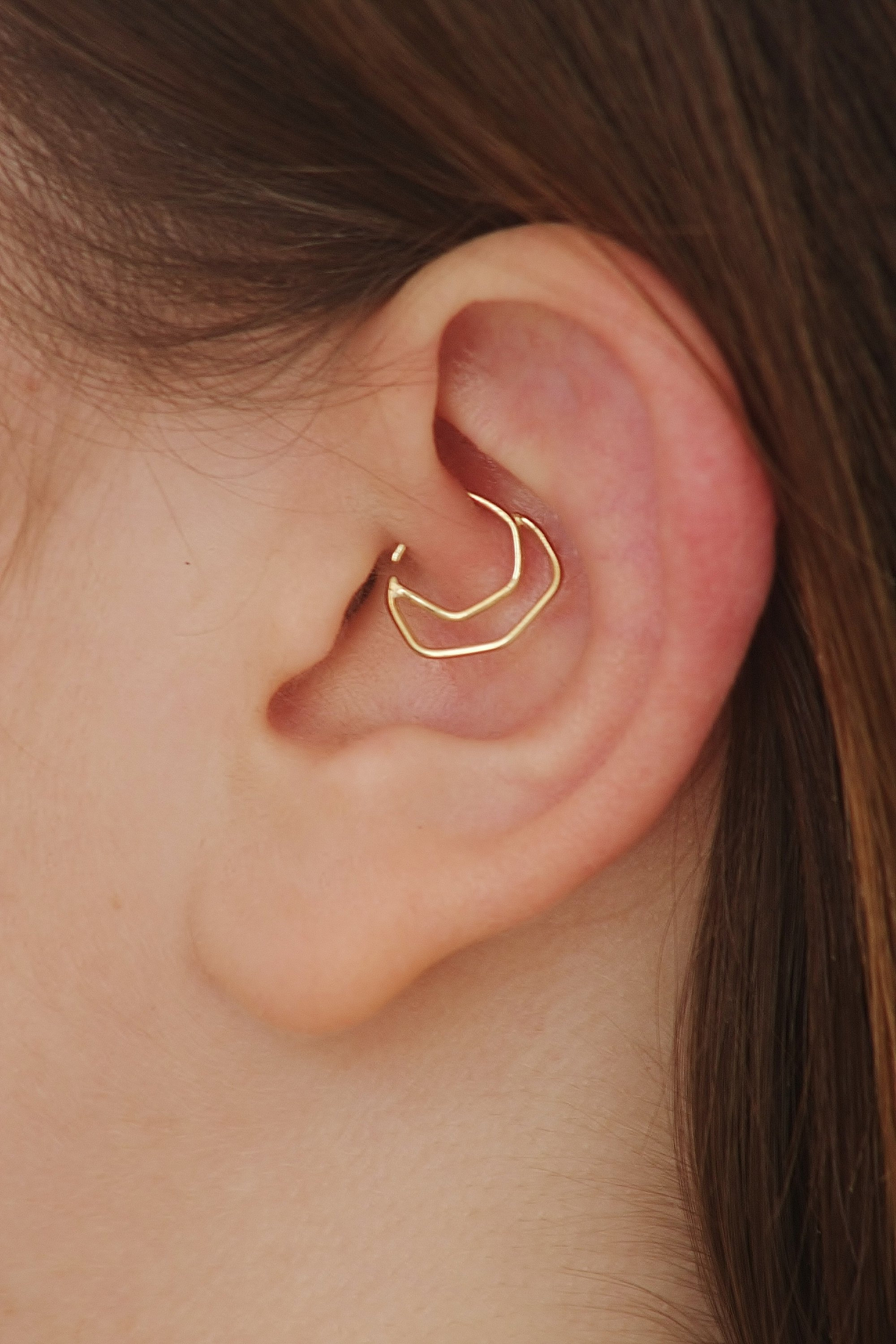 Daith Ring Gold 14K Solid Gold Jewelry Gold Daith Ring - Etsy UK