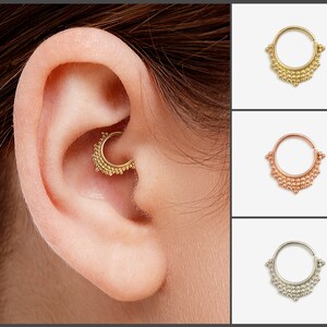 Indian Daith Earring, 5/16" (8mm) Daith Ring, Delicate Daith Earring ...
