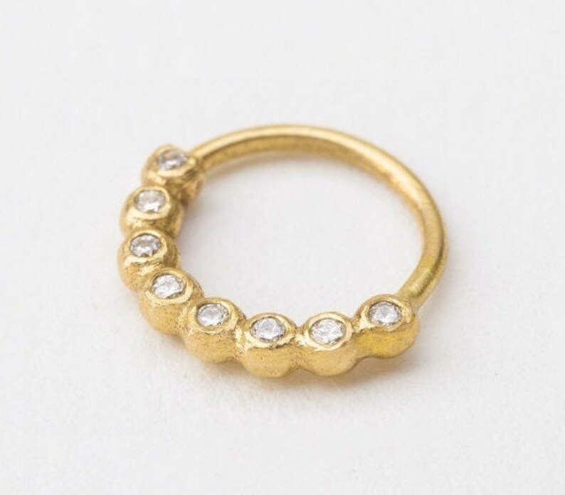 Diamond Nose Ring Diamond Piercing Diamond Nose Hoop Bling - Etsy Israel