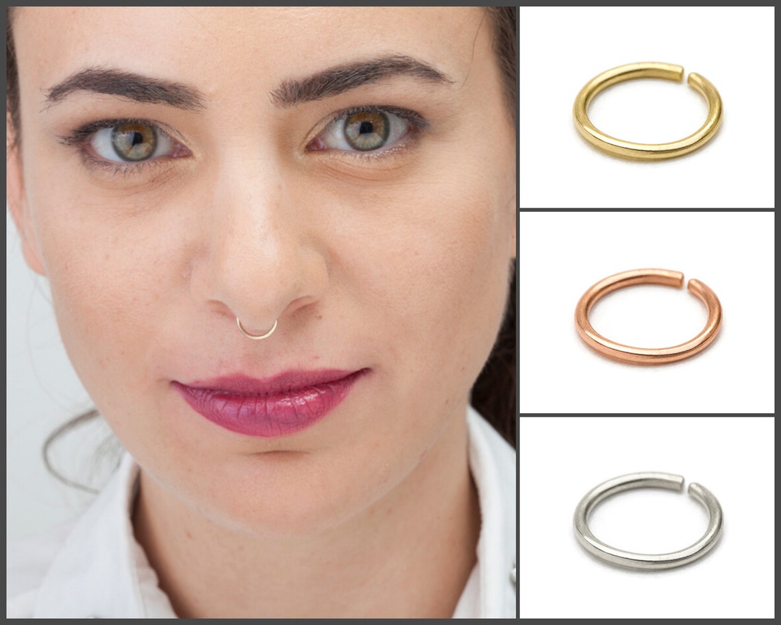 Septum Hoop Gold Septum Hoop Septum Ring Seamless Gold - Etsy