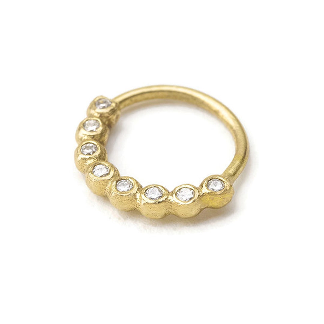 Diamond Nose Ring Diamond Piercing Diamond Nose Hoop Bling - Etsy