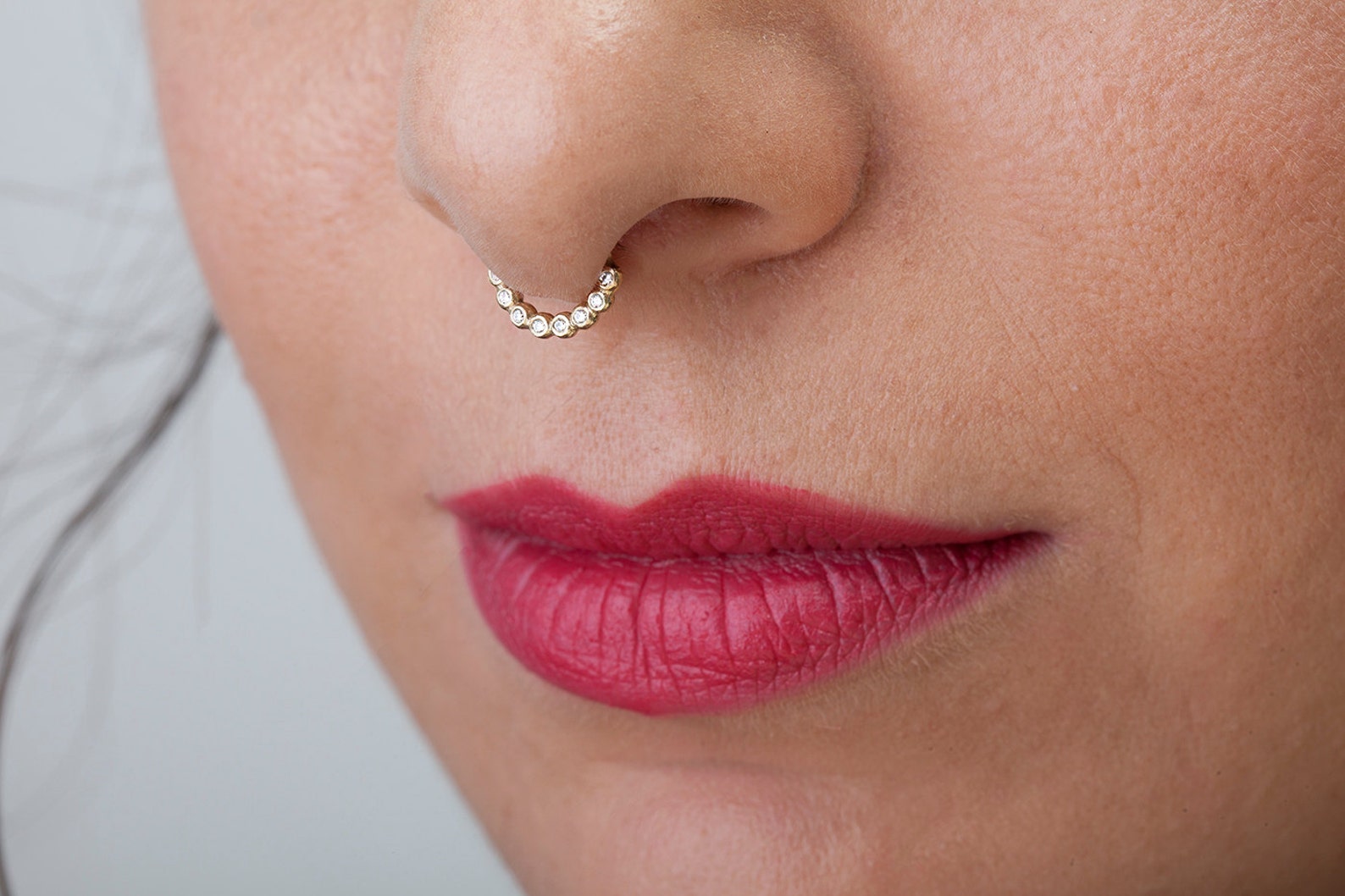 Diamond Septum Ring Diamond Piercing Diamond Nose Ring | Etsy