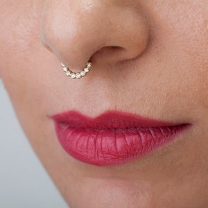 Diamond Septum Ring, Diamond Piercing, Diamond Nose Ring, Bling, High ...