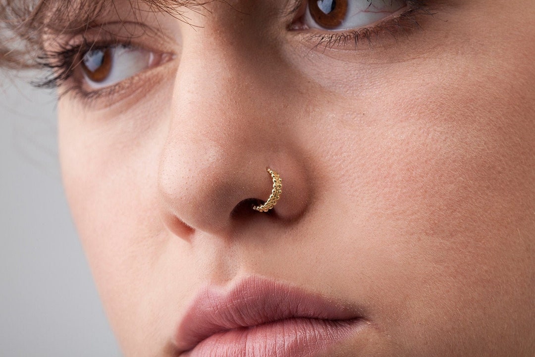 Nose Cuff, Gold Nose Ring, Tragus Cuff, Conch Cuff, Helix Cuff ...
