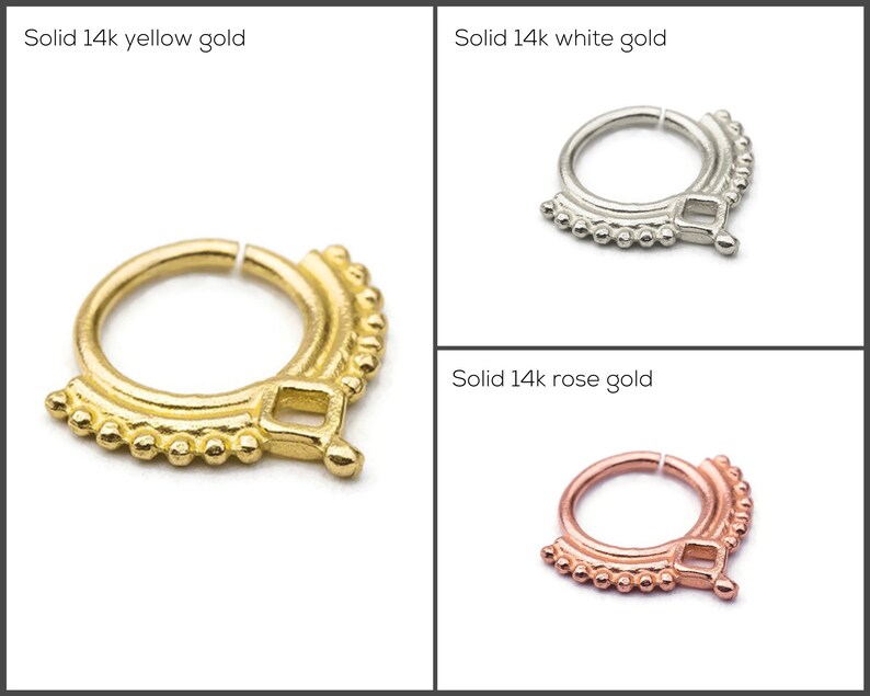 White Gold Septum Ring Septum Gold 14k Septum Jewelry - Etsy