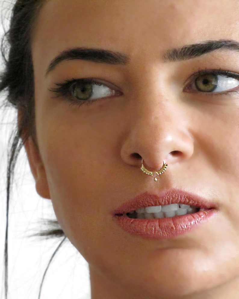 White Gold Septum Ring Septum Gold 14k Septum Jewelry - Etsy