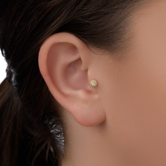 Diamond Tragus Ear Piercings