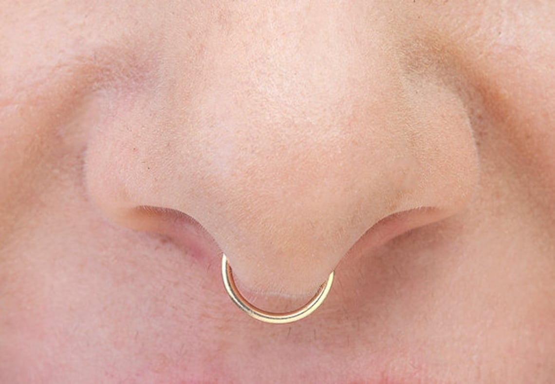 Septum Hoop Gold Septum Hoop Septum Ring Seamless Gold | Etsy