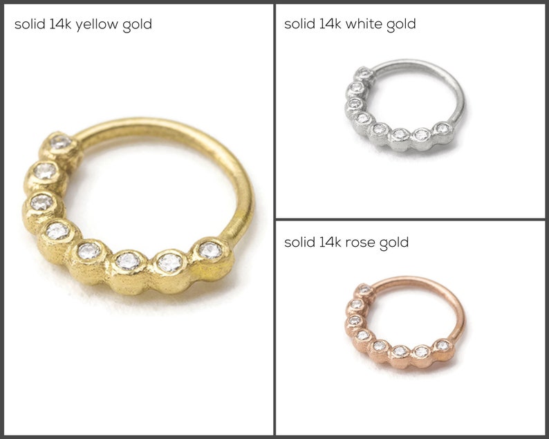 Diamond Nose Ring Diamond Piercing Diamond Nose Hoop Bling - Etsy Israel