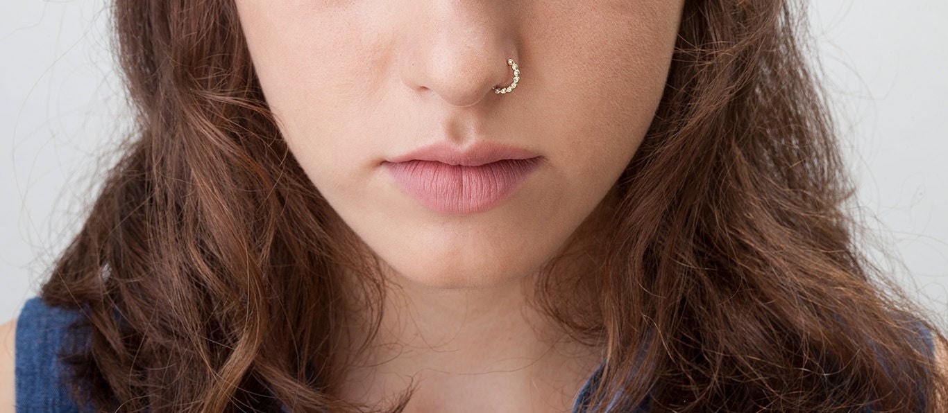 Diamond Nose Ring Diamond Piercing Diamond Nose Hoop Bling - Etsy Israel